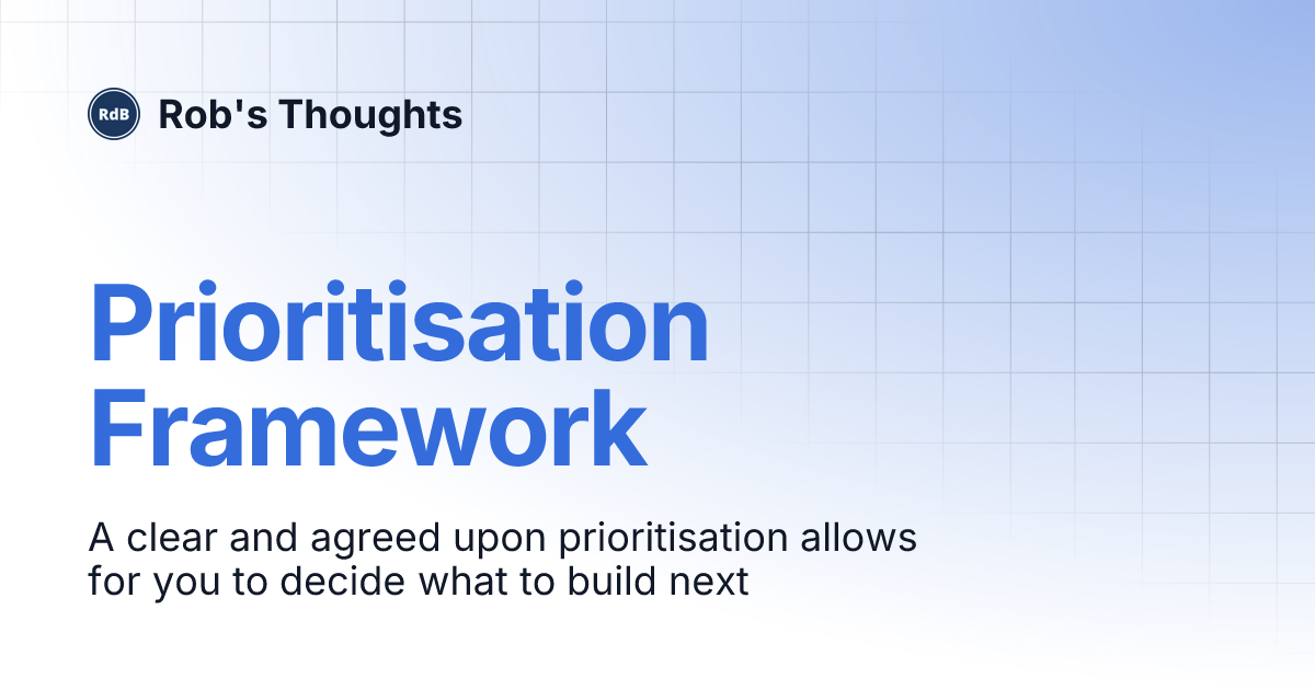 Prioritisation Framework | Rob's Thoughts